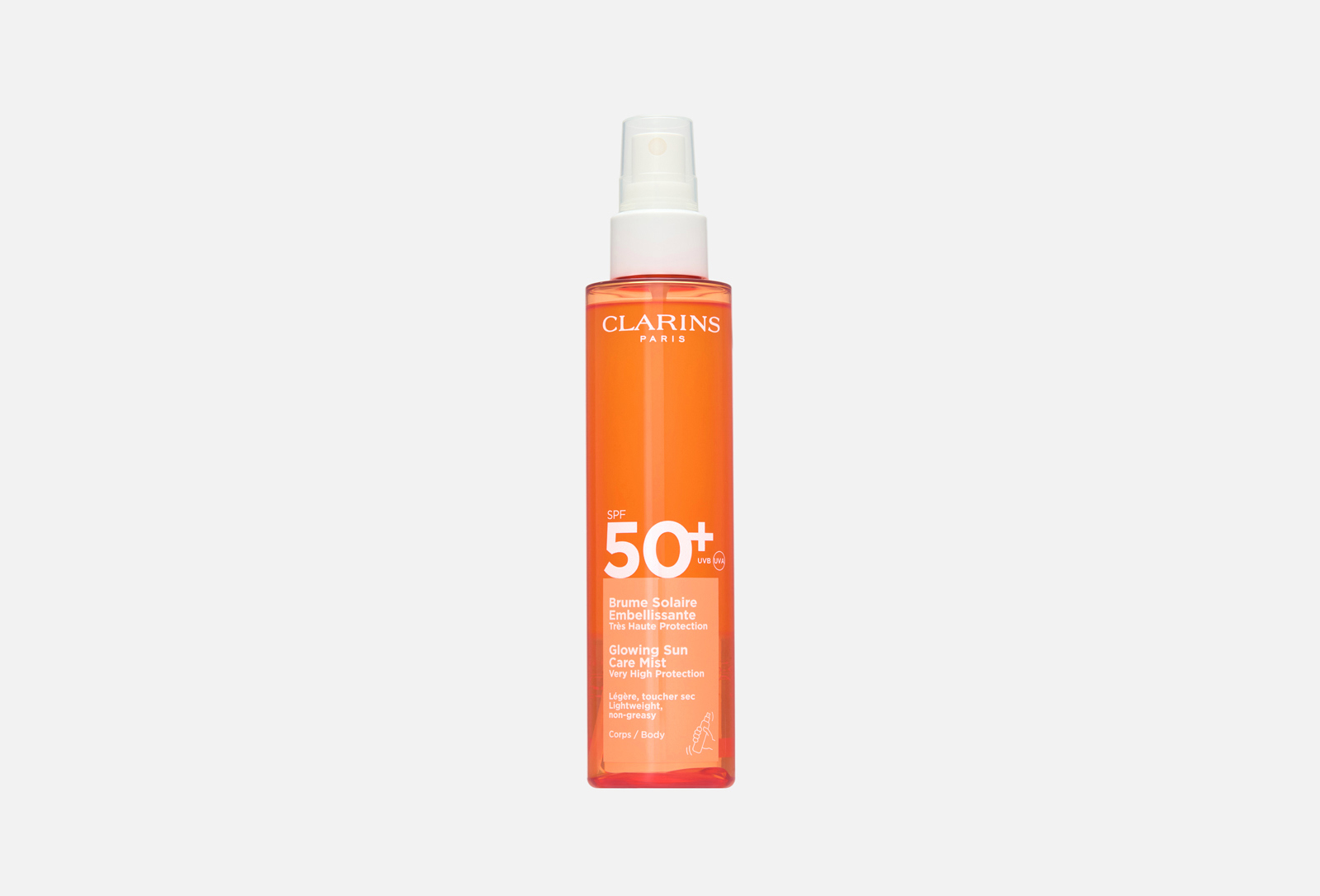 Clarins Body Spray SPF50+ Glowing Sun Care Mist 150 ml — buy in Qatar
